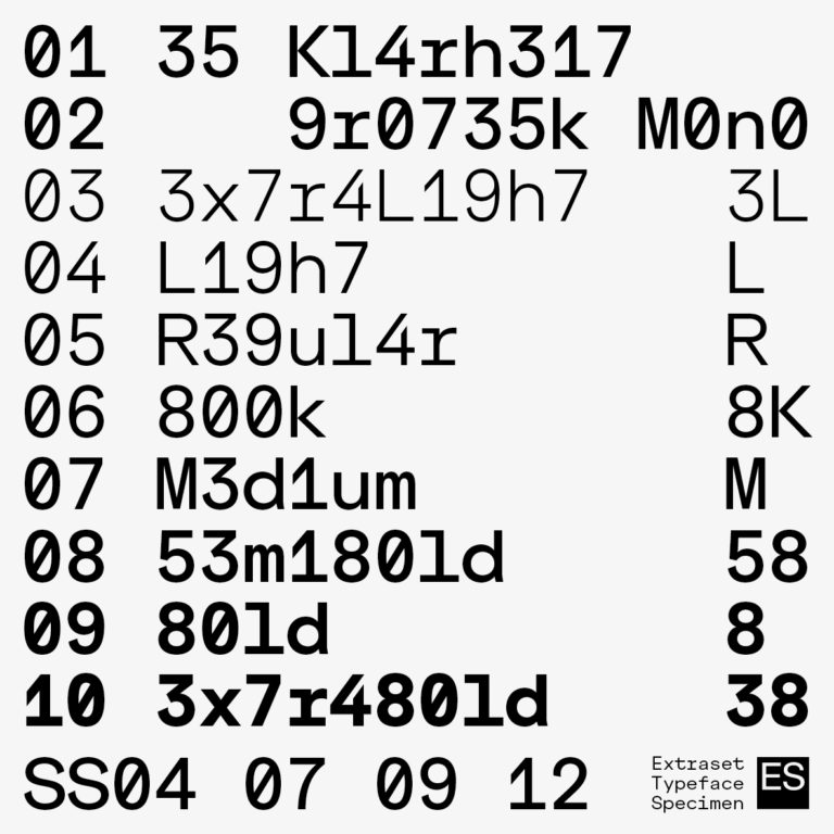 ES Klarheit Grotesk Mono | Extraset