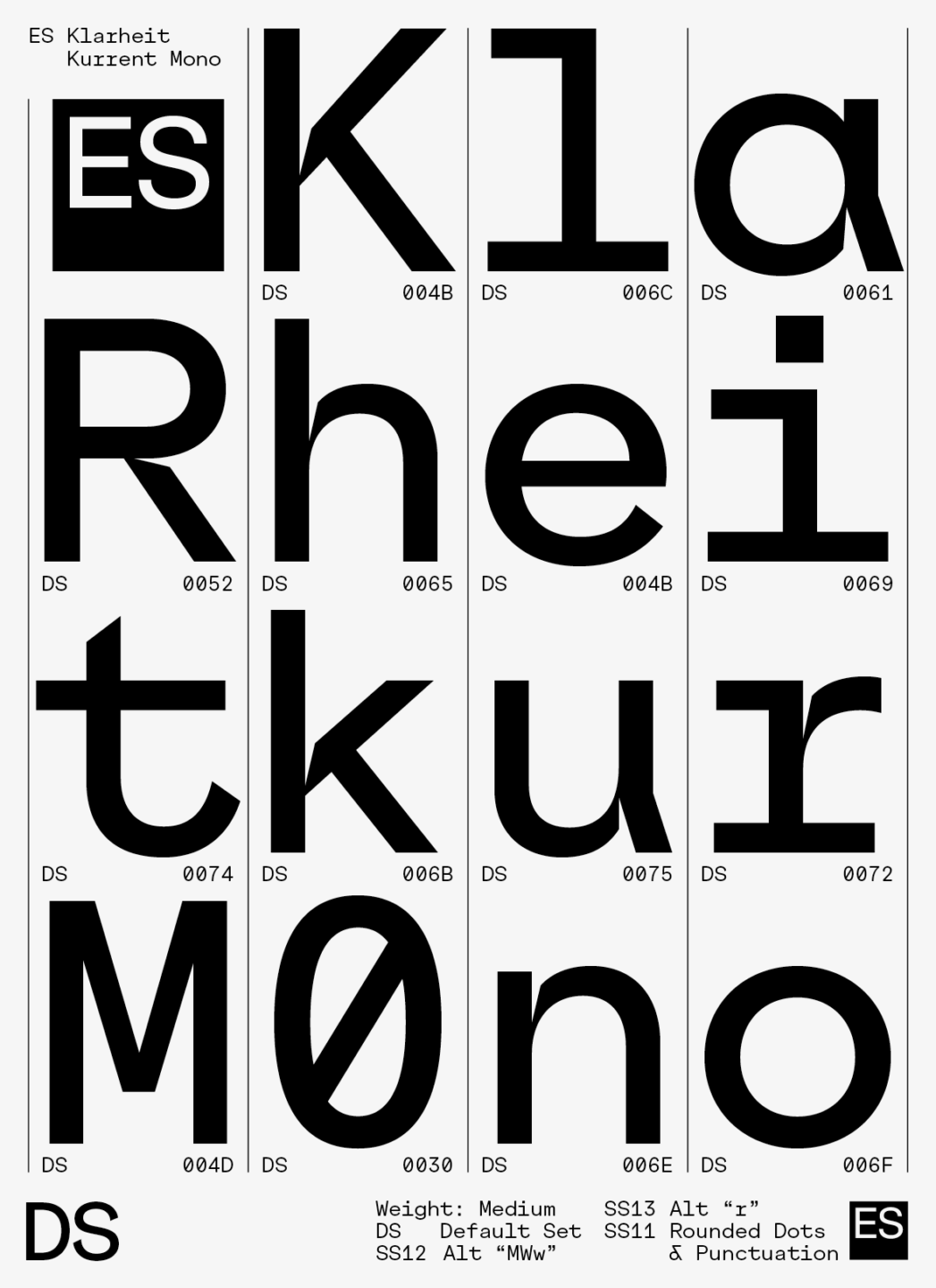 ES Klarheit Kurrent Mono | Extraset